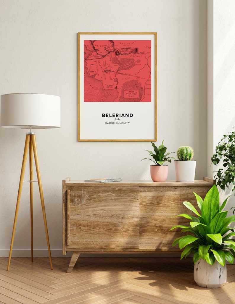 Beleriand Map Printable the Silmarillion Map Middle Earth J.R.R ...