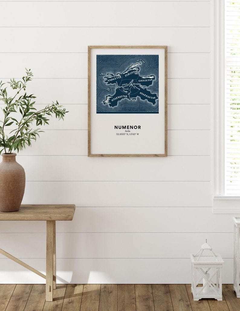 Numenor Map Printable the Silmarillion Rings of Power Map Middle Earth ...