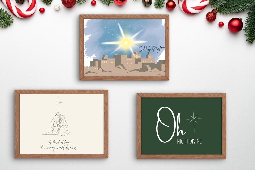 O Holy Night O Night Divine Collection of 3 Digital Download Prints - Etsy