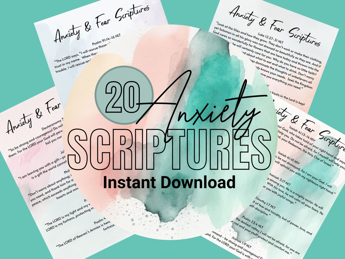 20 Anxiety Relief Scriptures for Anxiety Fear Scripture - Etsy