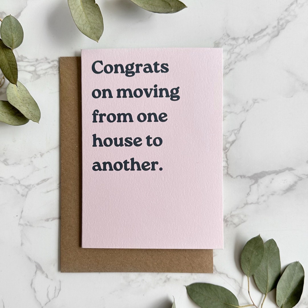 New Home - Congrats on Moving - Greetings Card - Moving House - A6 - Etsy