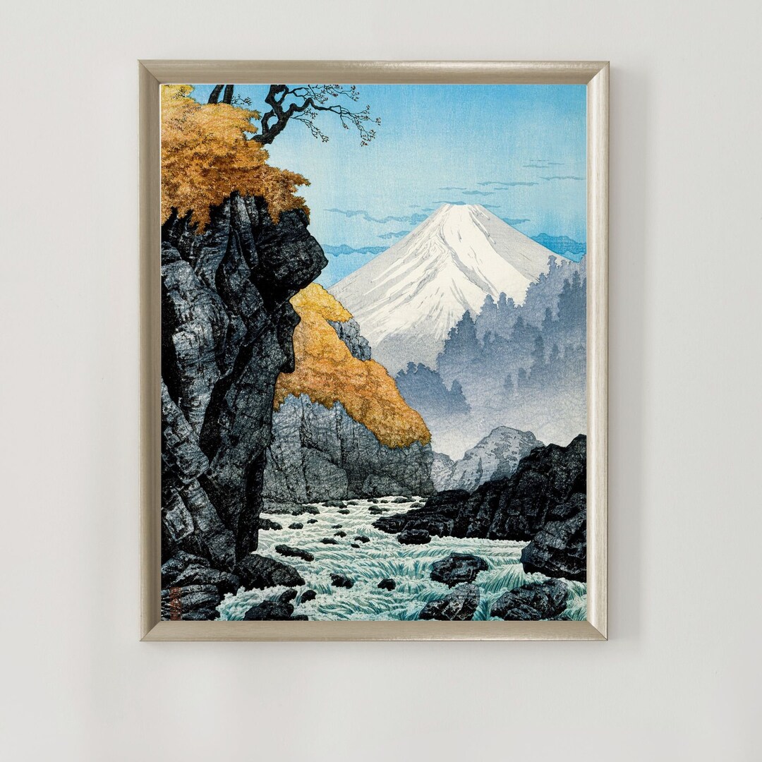 Japanese Wall Art Winter Scene, Ashitaka Mountain by Hiroaki Takahashi ...