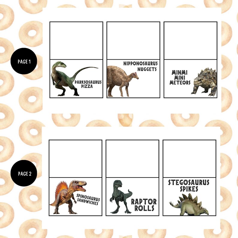 Dinosaur Theme Food Labels - Etsy UK