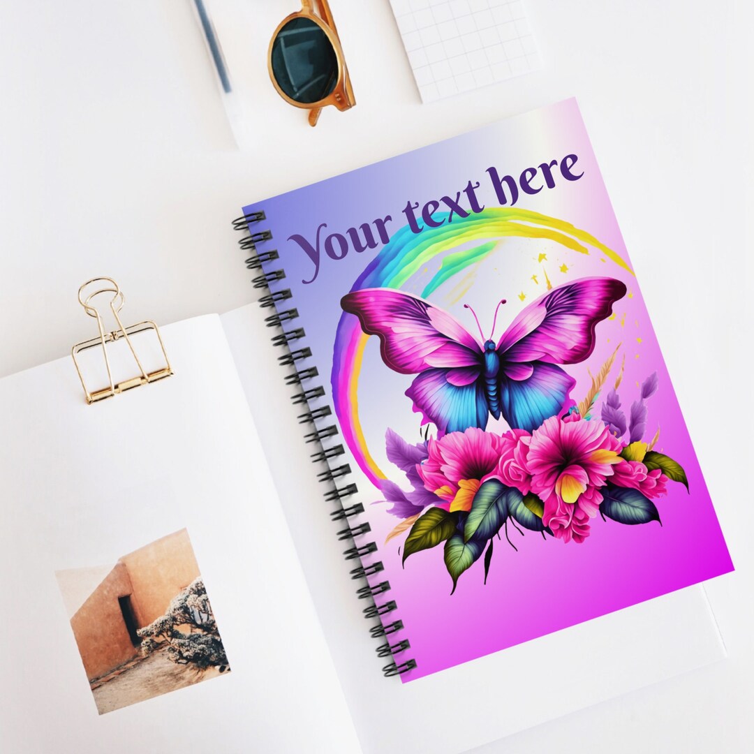 Personalized Spiral Notebook, Butterfly Theme Notebook, Journal ...