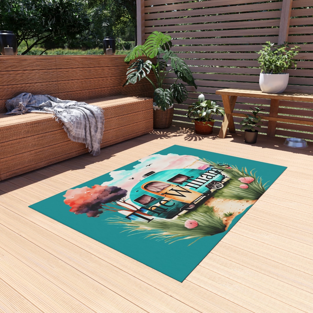 Personalized Outdoor Rug, Camper Outdoor Rug, Camping Door Mat, Unique ...
