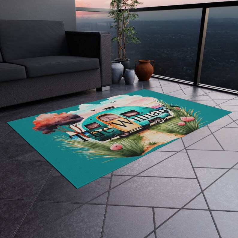 Personalized Outdoor Rug, Camper Outdoor Rug, Camping Door Mat, Unique ...