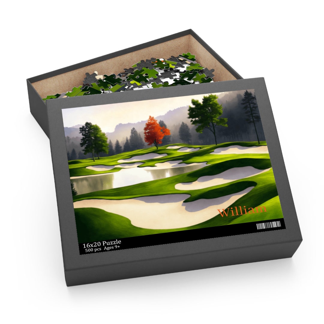 Personalized Puzzle, Golf Course Puzzle, Golf Lover Puzzle, Custom Name ...