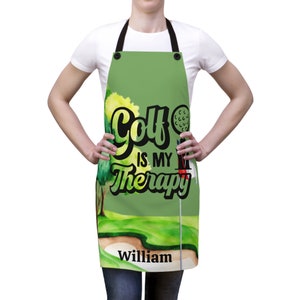 Personalized Apron, Golfer Apron, Golf Lover Gift, Unique Golf Apron ...