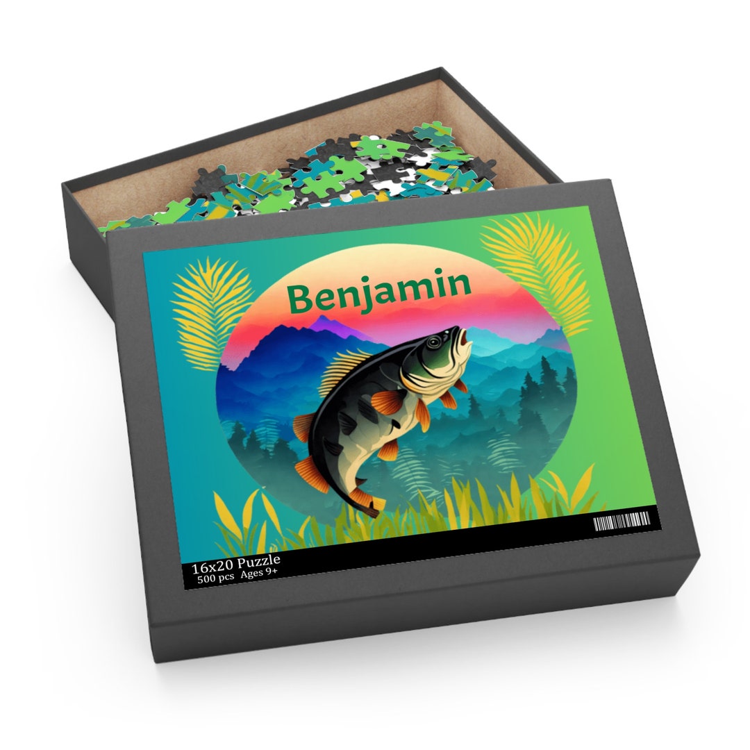 Personalized Puzzle, Fishing Puzzle, Fish Jigsaw Puzzle, Custom Name ...