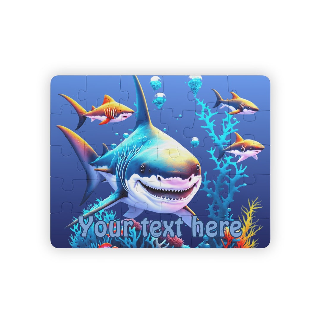 Personalized Shark Puzzle, Kids Shark Jigsaw Puzzle, Custom Kids Puzzle ...