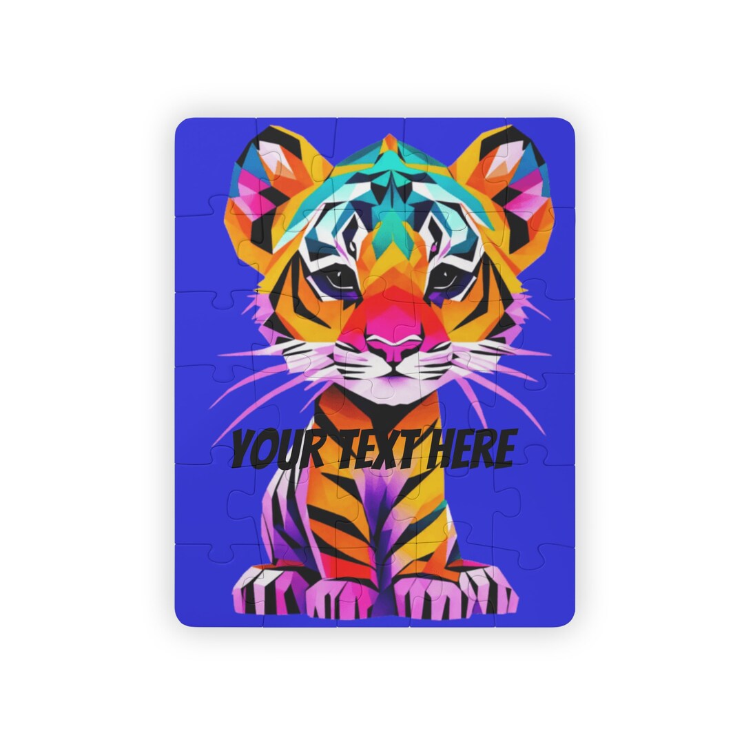 Personalized Puzzle, Tiger Cub Puzzle, Toddler Gift, Custom Name Puzzle ...