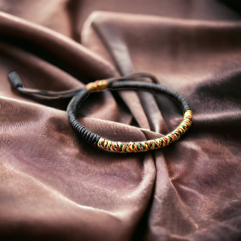 Tibetan Buddhist Braided Cotton Lucky Rope Bracelet, Unisex Beaded ...