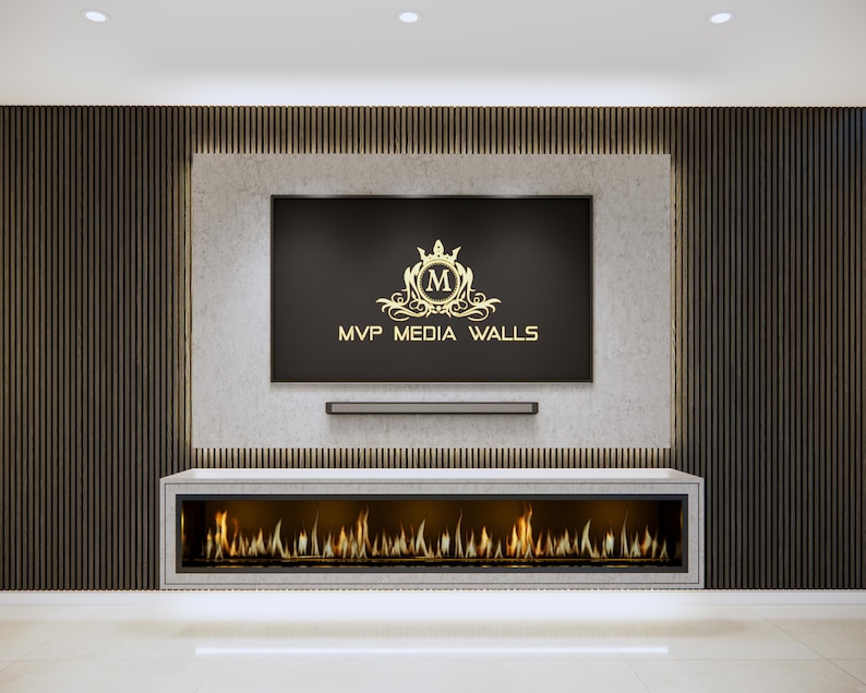 Media Wall Package - 2m Unit - Acoustic Panels - Electric Fire - TV ...