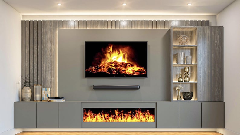 Media Wall Package - Acoustic Panels - TV Panel - 4m Floating Unit - 60 ...