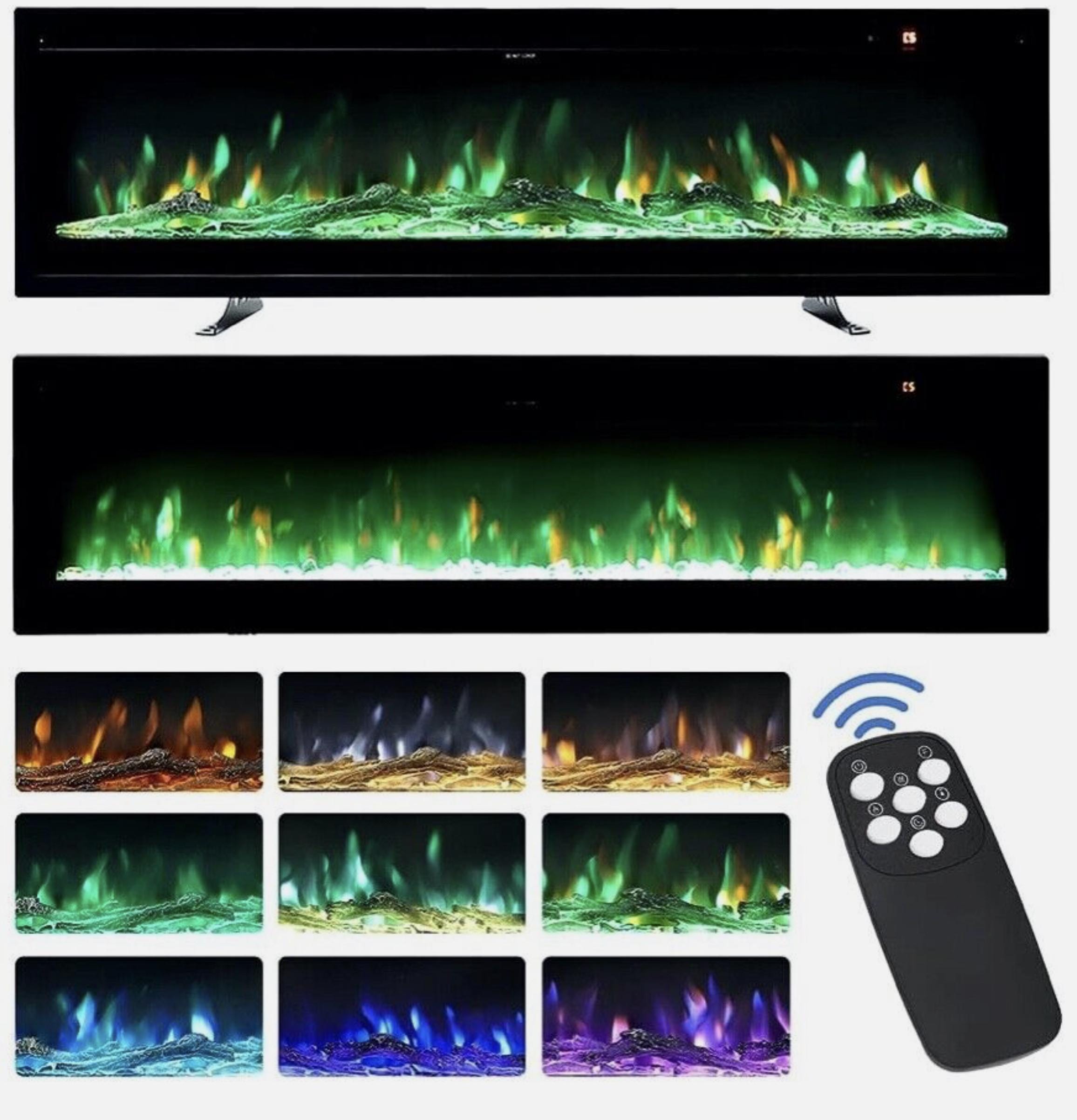 Media Wall Package With 60" Electric Fire, Tv Panel & Acoustic Panels ...