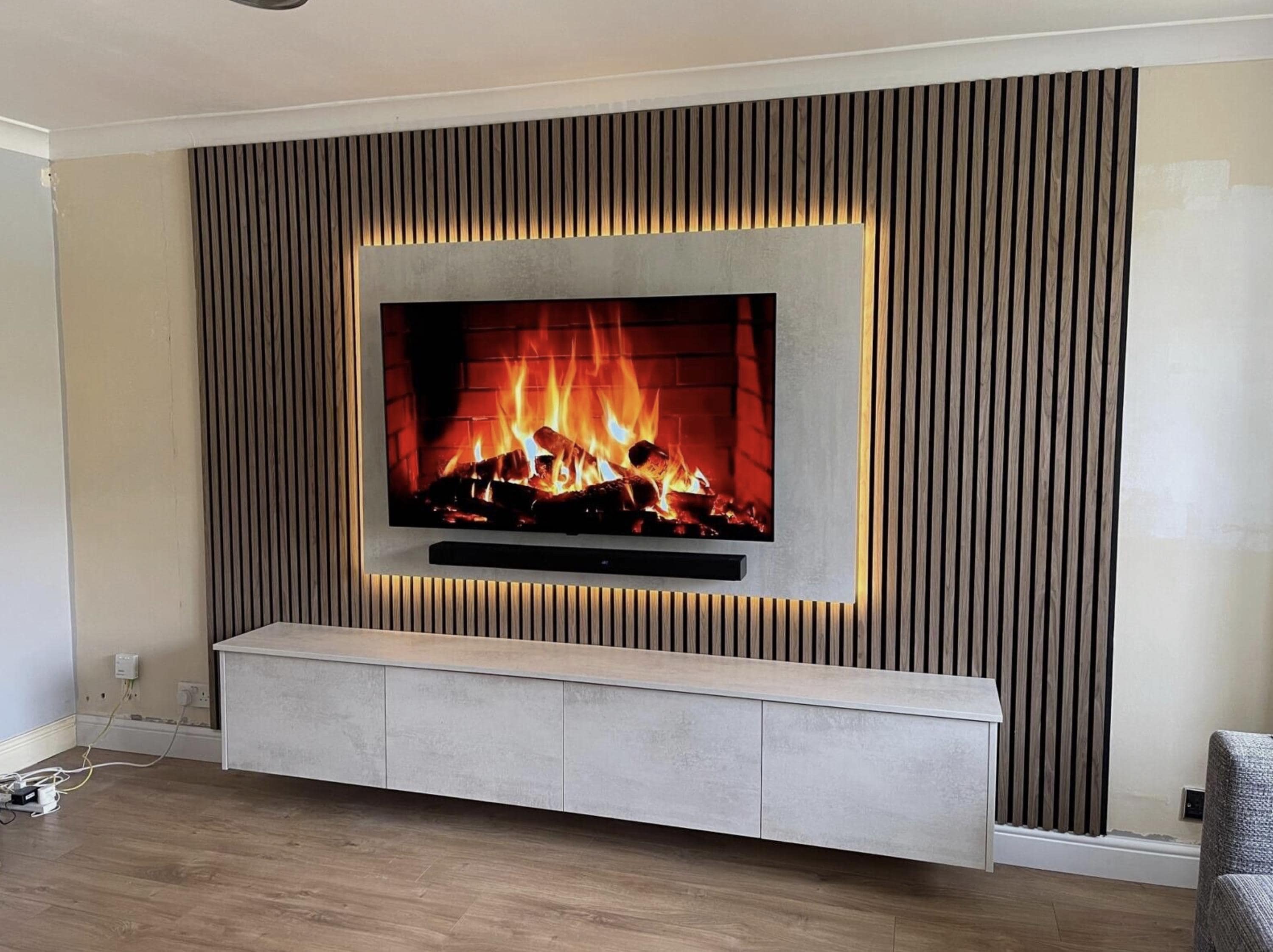 Media Wall Package With 2.4m Unit and Tv Panel - Acoustic Panels - Etsy UK