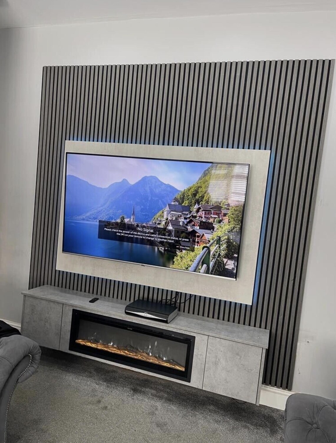 Media Wall Package With 40" Electric Fire & Acoustic Panels - Etsy UK