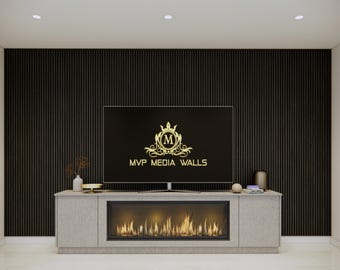 Media Wall Package - Acoustic Panels - TV Panel - 4m Floating Unit - 60 ...