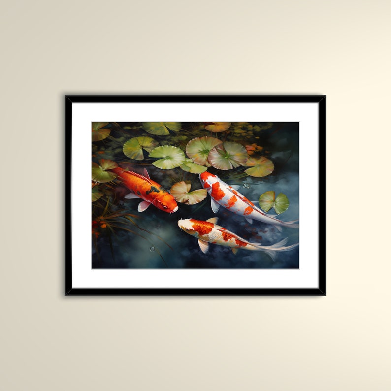 Printable Art Koi Pond Painting Koi Fish Print Wall Art for - Etsy