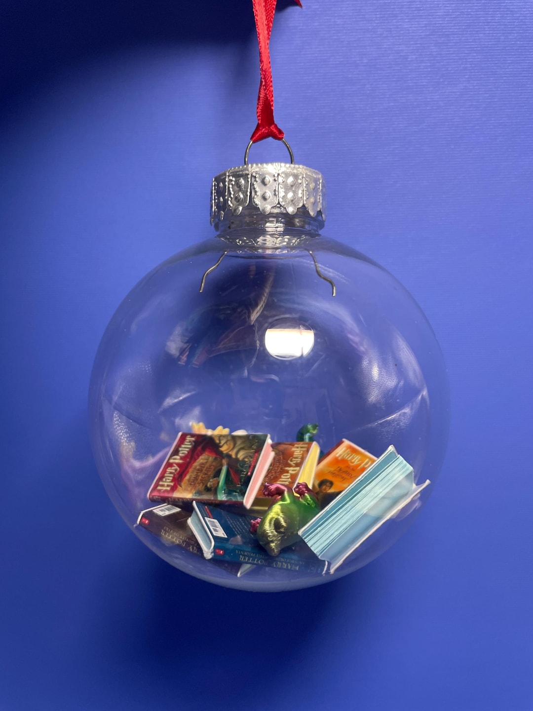 Mini Book Holiday Ornament, Harry Potter Themed W Trinkets and 7 Mini ...