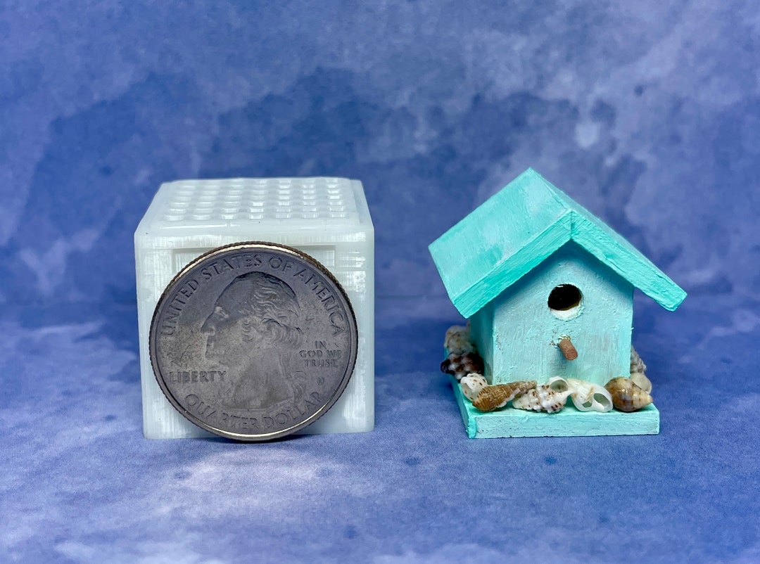 Miniature Wooden Hand Painted Birdhouse for Dollhouse, Beach Themed ...