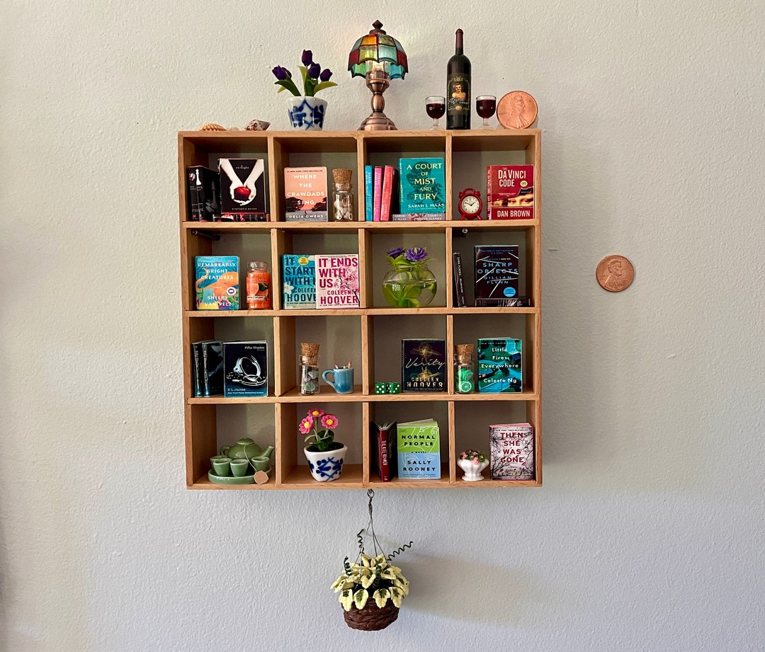 Custom Mini Book W Mini Bookshelf, Mini Plants, Mini Trinkets, Mini ...