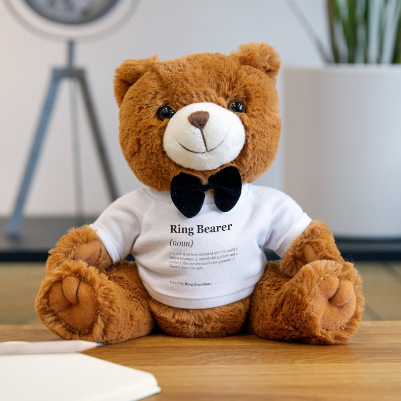 Ring Bearer Definition Teddy Bear W/ T-shirt, Ring Bearer Gifts ...