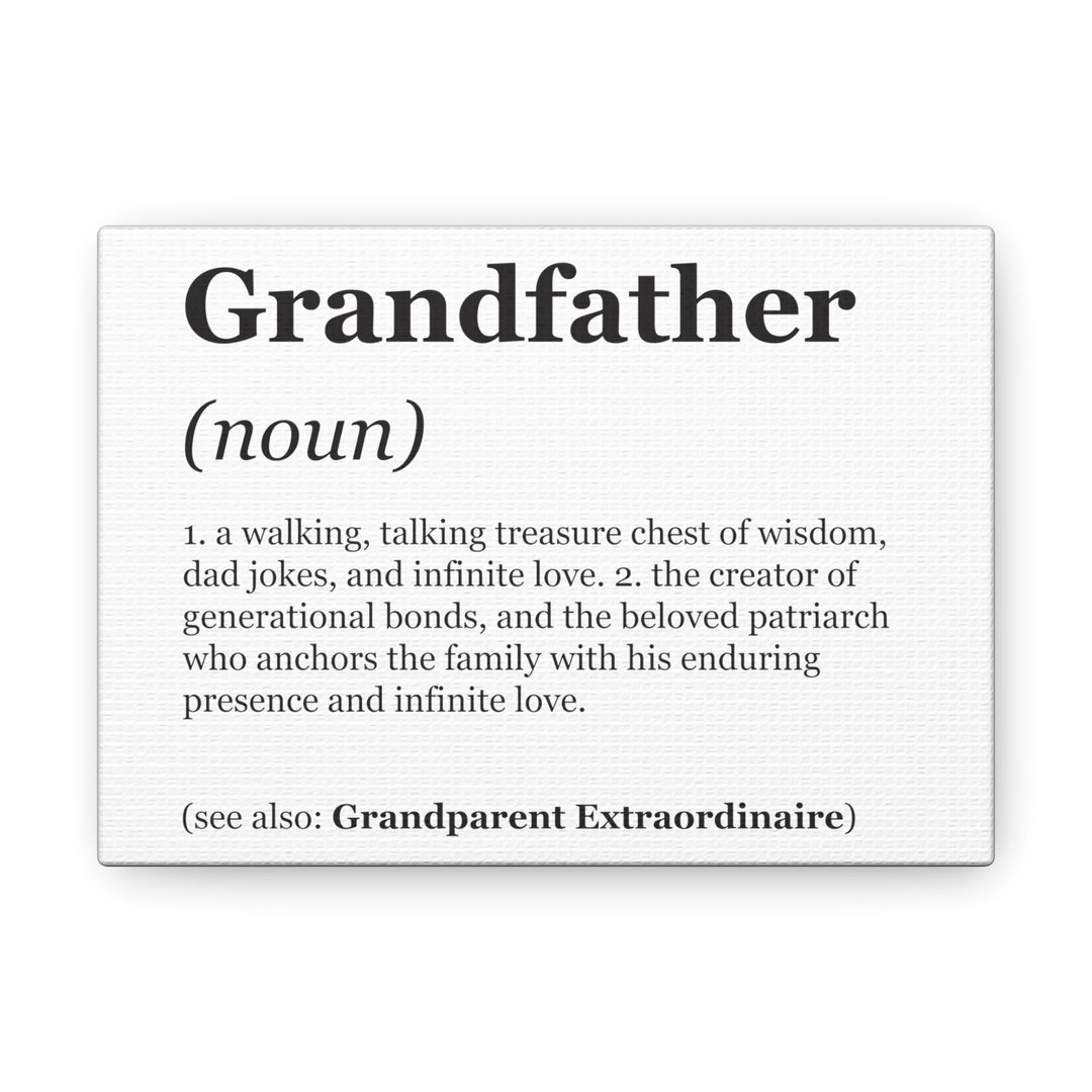 Grandfather Definition 7" X 5" Canvas Gallery Wraps/print, Father's Day ...