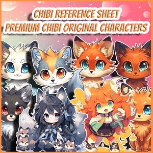Chibi Reference Sheet - Cute Chibi Furry / Anthro / Fursona/ Custom ...