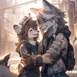 Furry Couple Commission Digital Painting Masterpiece Couple Fursona ...
