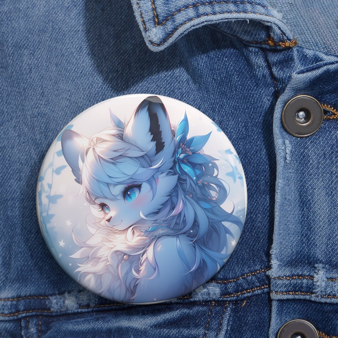 Fursona Bliss Custom Pin Buttons Furry Ts Fursona Pins Etsy