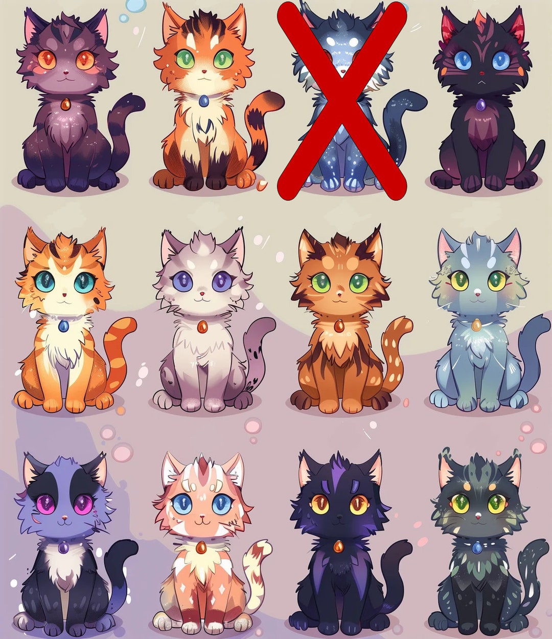 Assorted Feline Cat Furry Fursona Adoptable Character Designs Chibi ...