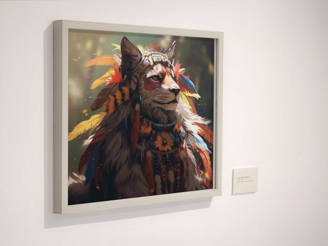 Boho Furry Art Print: Boho Fursona Native Puma Print Furry Art Piece ...