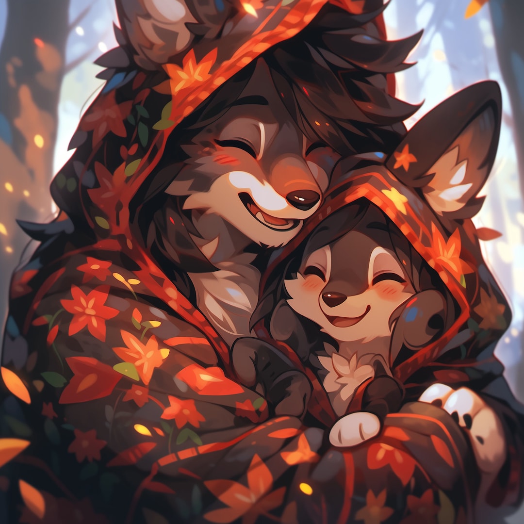 Furry Couple Commission Digital Painting Masterpiece Couple Fursona Commission Fursona Gift for ...