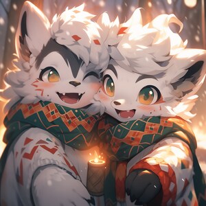 Christmas Furry Couple Commission | XMAS Digital Painting | Masterpiece ...