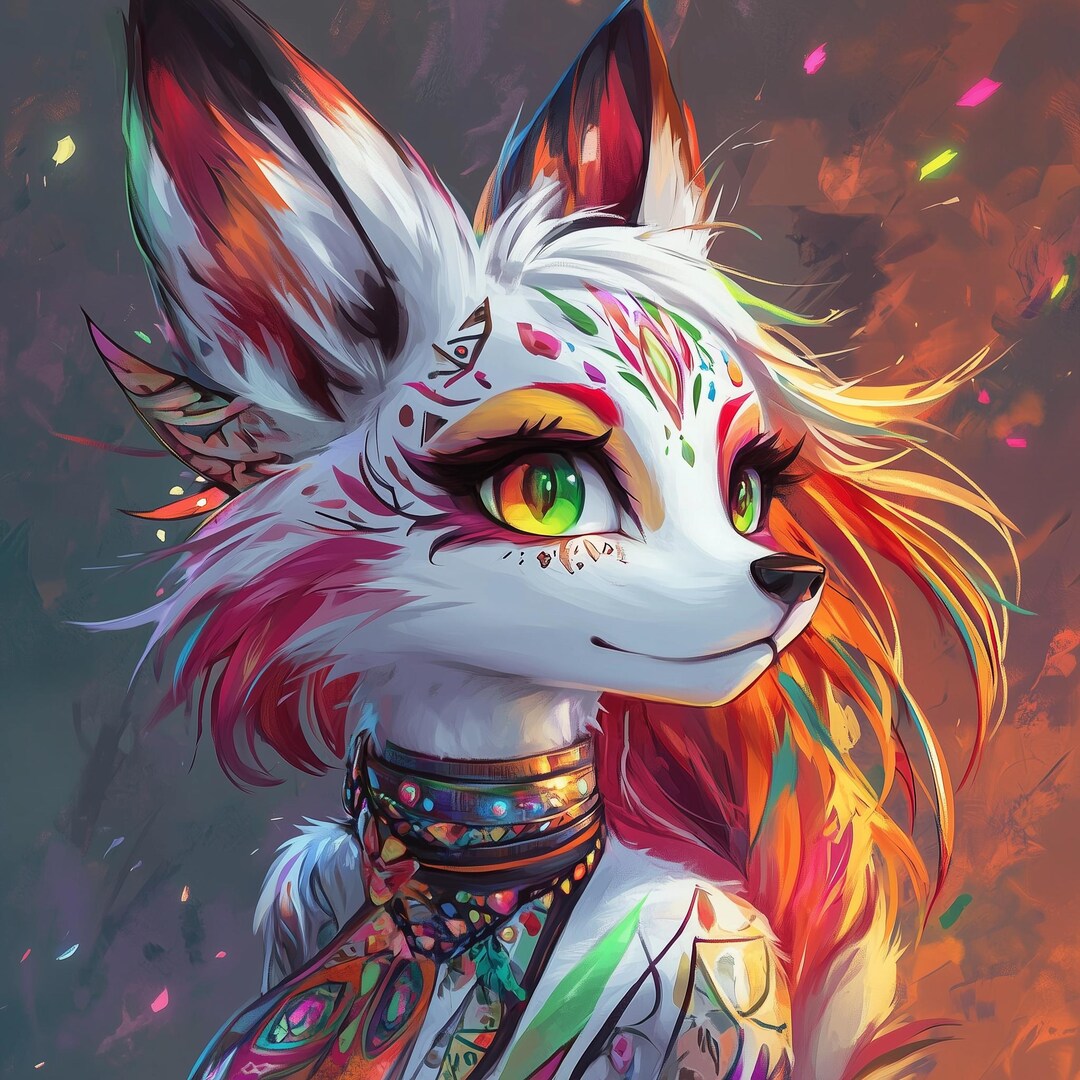 Furry Art Print: Fursona Colorful Print Furry Art Piece Anthro Home ...
