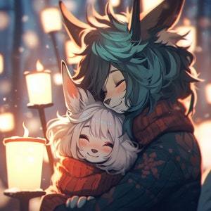 Christmas Furry Couple Commission | XMAS Digital Painting | Masterpiece ...