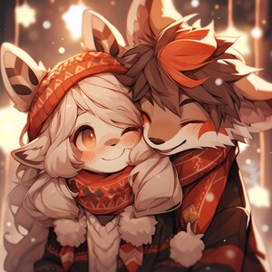 Christmas Furry Couple Commission | XMAS Digital Painting | Masterpiece ...