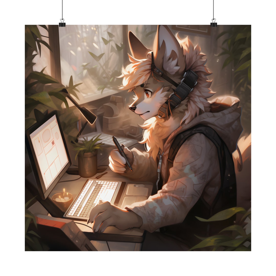 Fursona Study Bliss Matte Vertical Furry Posters Furry Wall Art for ...