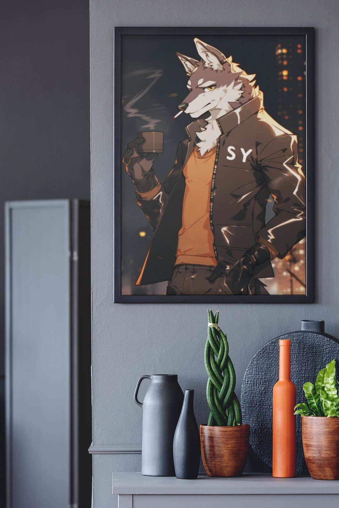 STYXX Wall Art Digital Print: Fursona Bounty Hunter Mercenary Print ...