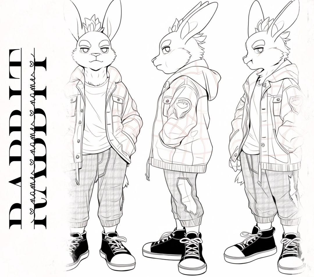 Feral Cool Rabbit Base Cute Furry: Chill Bunny Fursona Furry Base Adopt ...