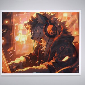 Furry Art Print: Fursona Laptop Print Furry Art (Download Now) - Etsy