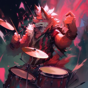 Furry Art Print: Fursona Music Room Digital Print Furry Art - Etsy