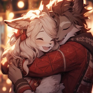 Christmas Furry Couple Commission | XMAS Digital Painting | Masterpiece ...