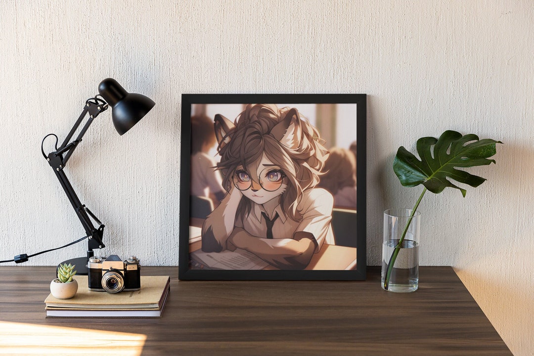 Back to School Furry Art Print: Fursona College Student Print Furry Art ...