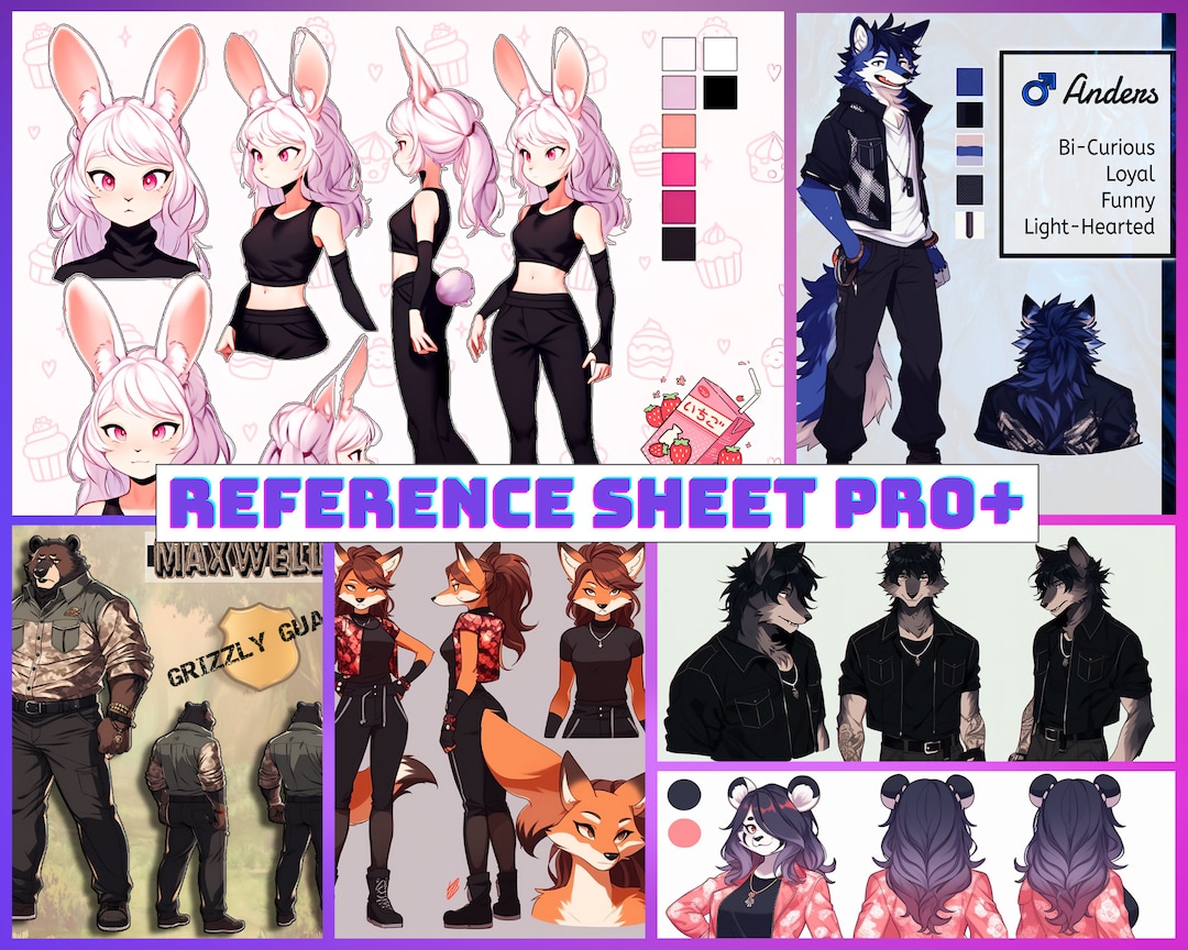 The Best Furry Character Reference Sheets: Fursona Reference Sheet Commissions, Anthro Reference ...