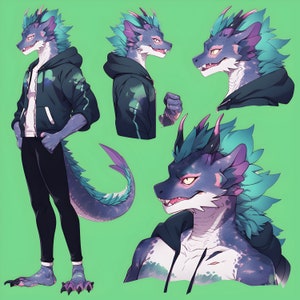Fursona Adopt Build a Scalie: Dragon Lizard Character Ref Sheet ...