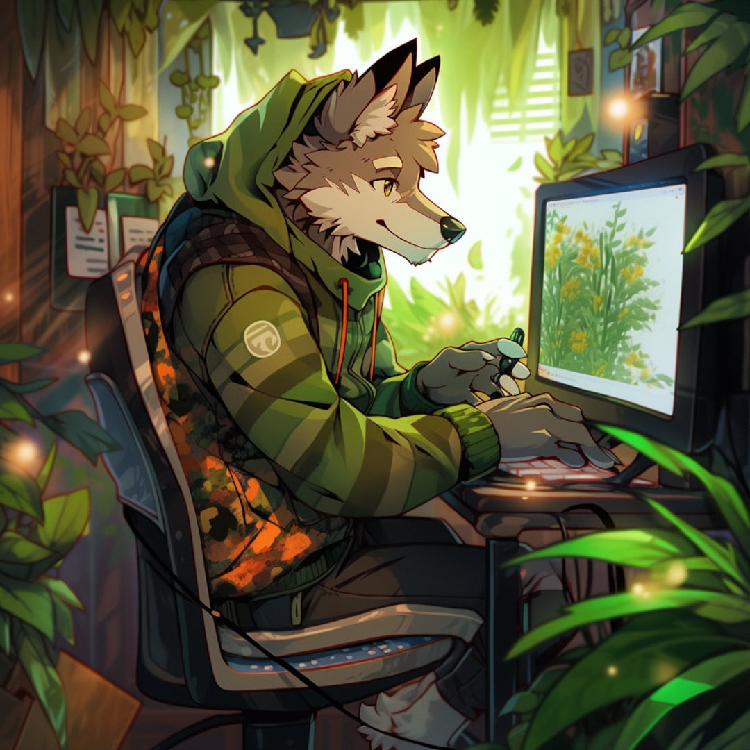 Furry Art Print: Fursona Laptop Print Furry Art Piece Anthro Home Decor ...