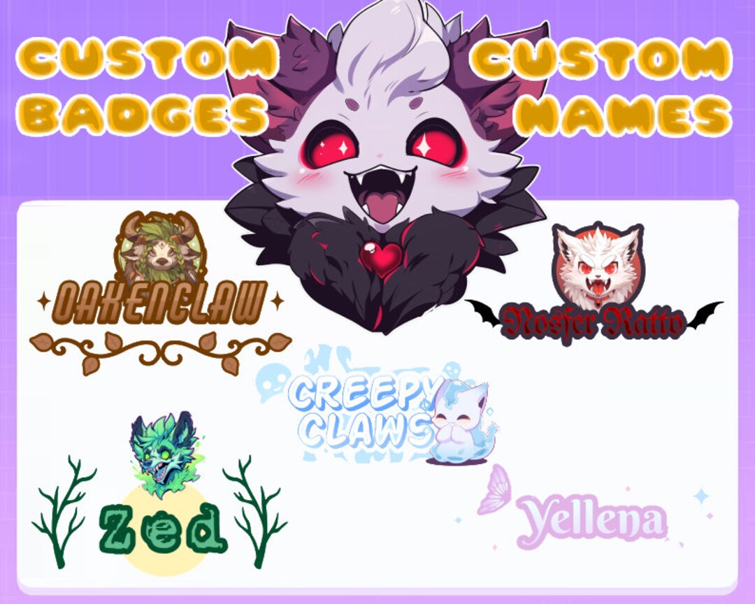 Custom Furry Badges Personalized Furry Name Tags: Transparent PNG Furry ...