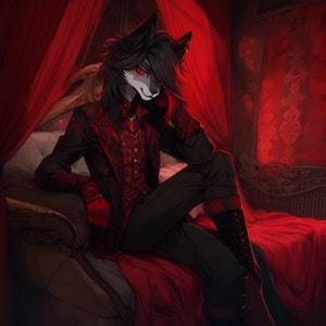 YCH Goth Boyfriend Girlfriend Anthro, Furry, Feral, Fursona Con Badge ...